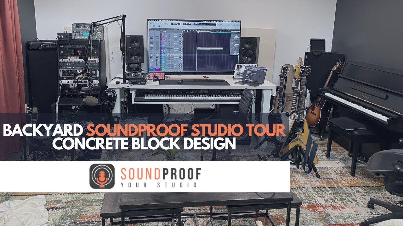 Backyard Soundproof Recording Studio Tour: Concrete Block Design - YouTube