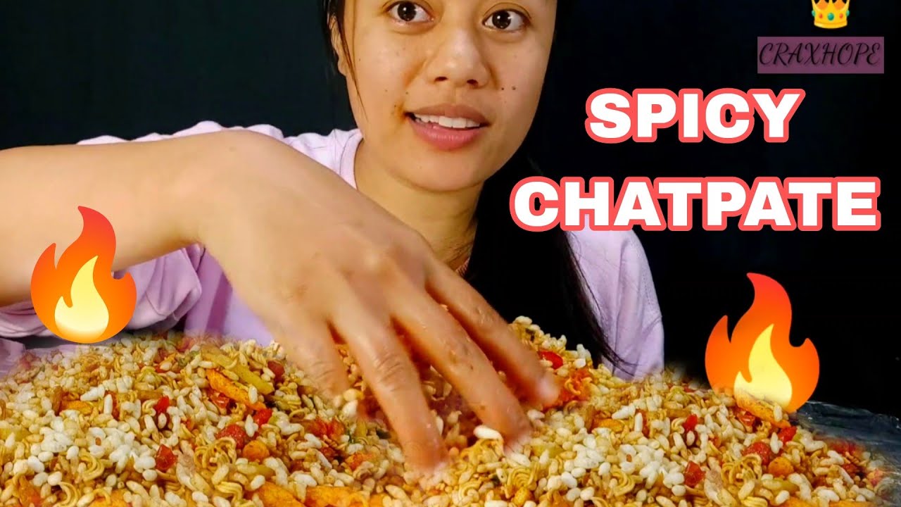 spicy chatpate mukbang🔥 ||eating spicy chatpate||Indo-Nepali street ...