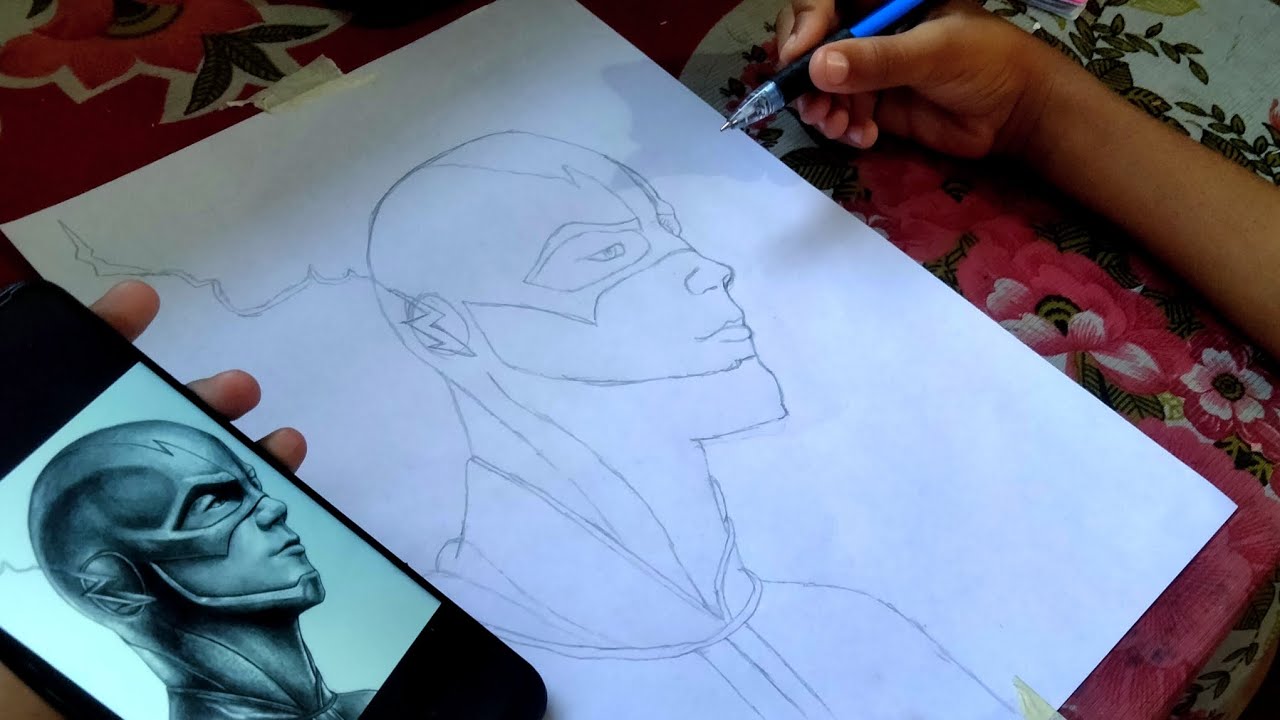 Making flash/ outline tutorial with graphite pencil - YouTube