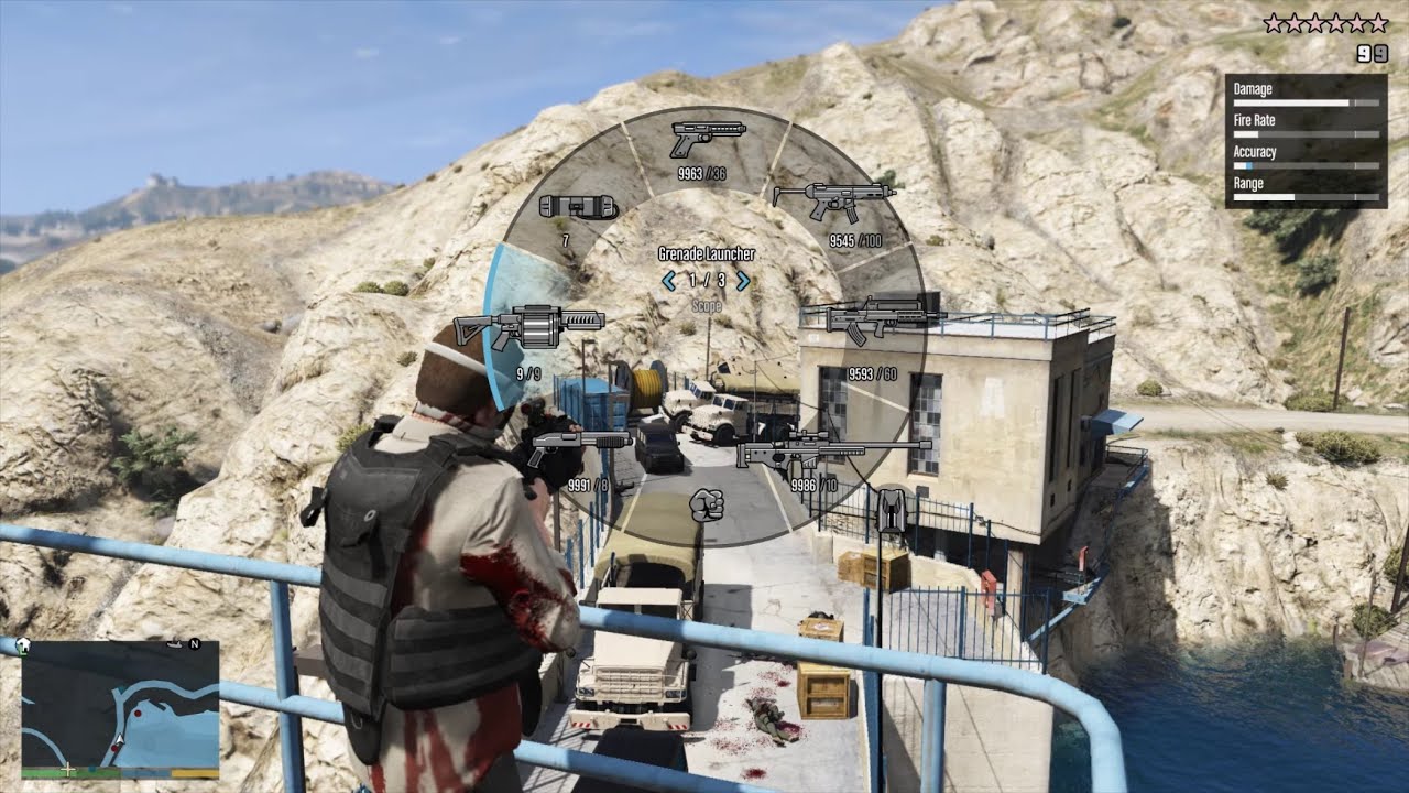 GTA 5 - Land Act Dam Shootout + Ten Star Escape - YouTube