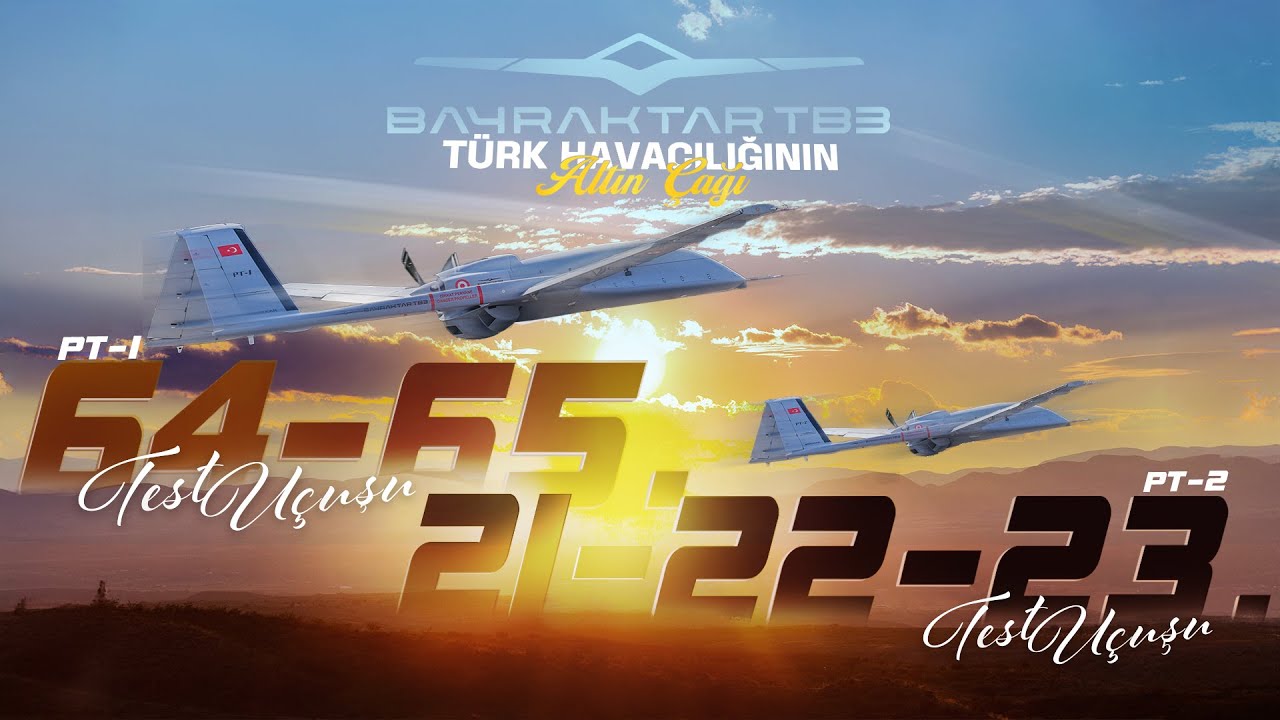 Bayraktar TB3 PT1 / 64.&65. - PT2 / 21.&22.&23. Test Uçuşları - YouTube