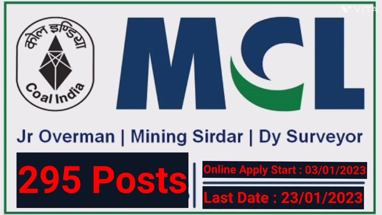 MCL Odisha Recruitment 2023 ! MCL Apply Online for 295 Various Posts ...