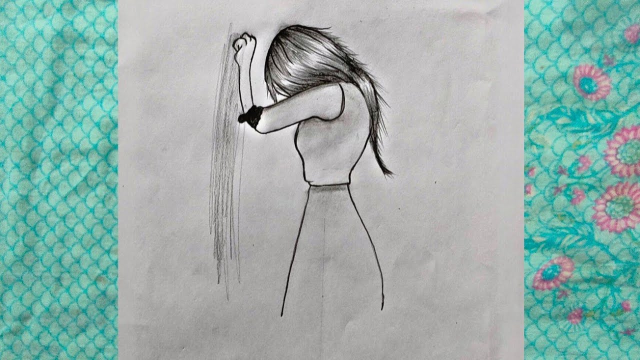 How to draw a alone girl || pencil sketch|| Step by step|| - YouTube