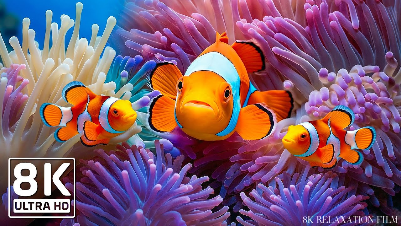 AQUARIUM 8K UHD - Beautiful Fish Swimming & Colorful Sea Life 🐳 ...