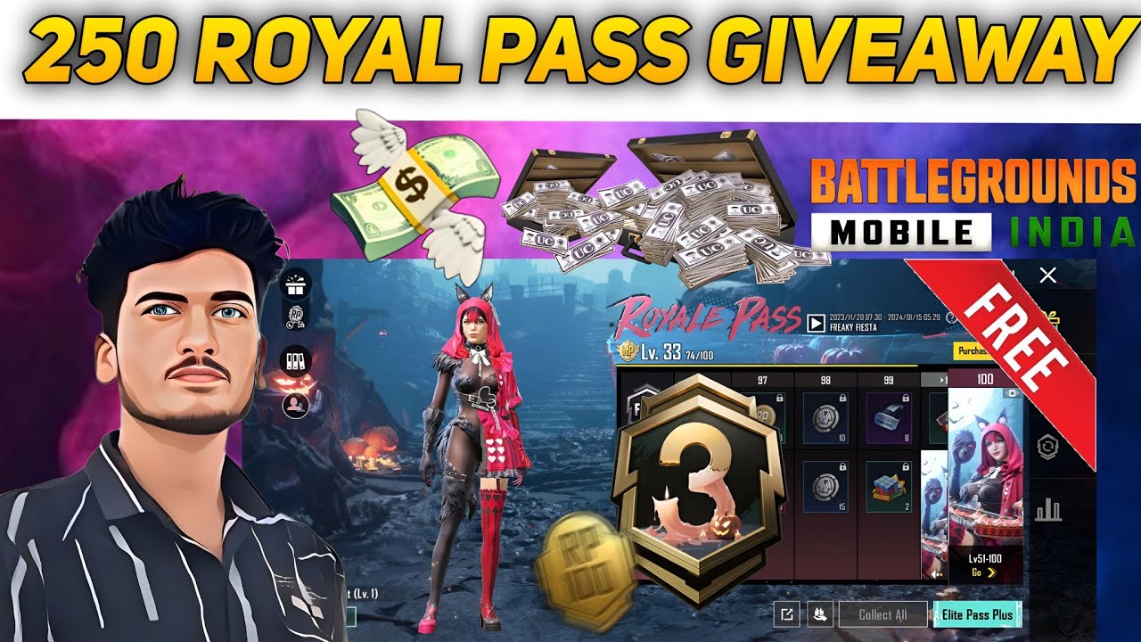 250 ROYAL PASS GIVEAWAY 💸 Bgmi Royal Pass Giveaway | How To Get Free ...