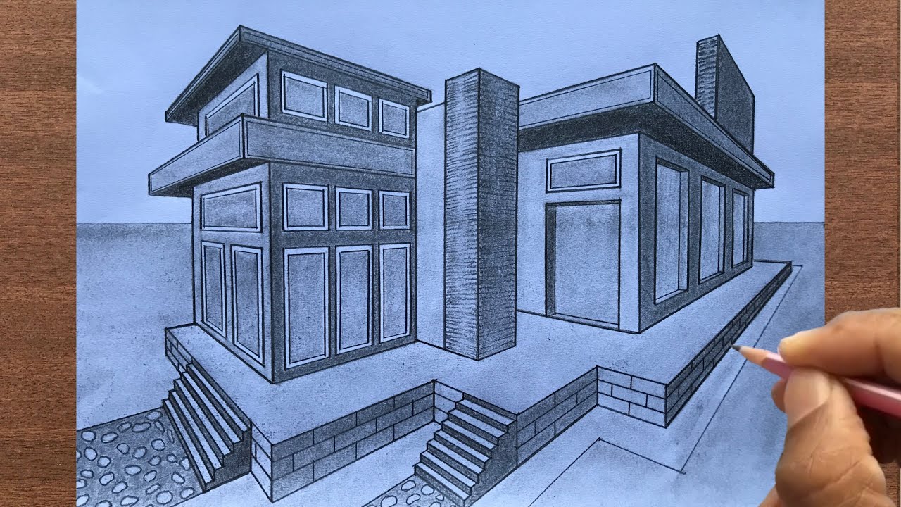 How to Draw a House in Two-Point Perspective - YouTube