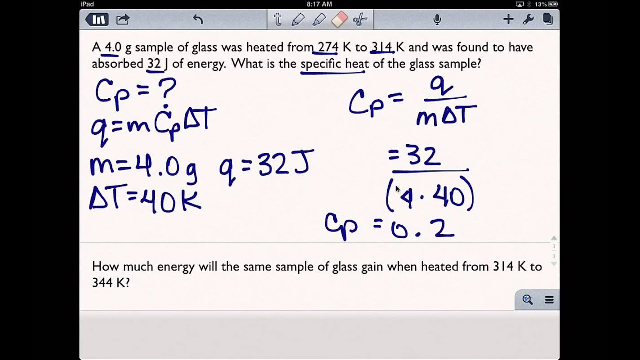 LM-Unit 12 Specific Heat example - YouTube