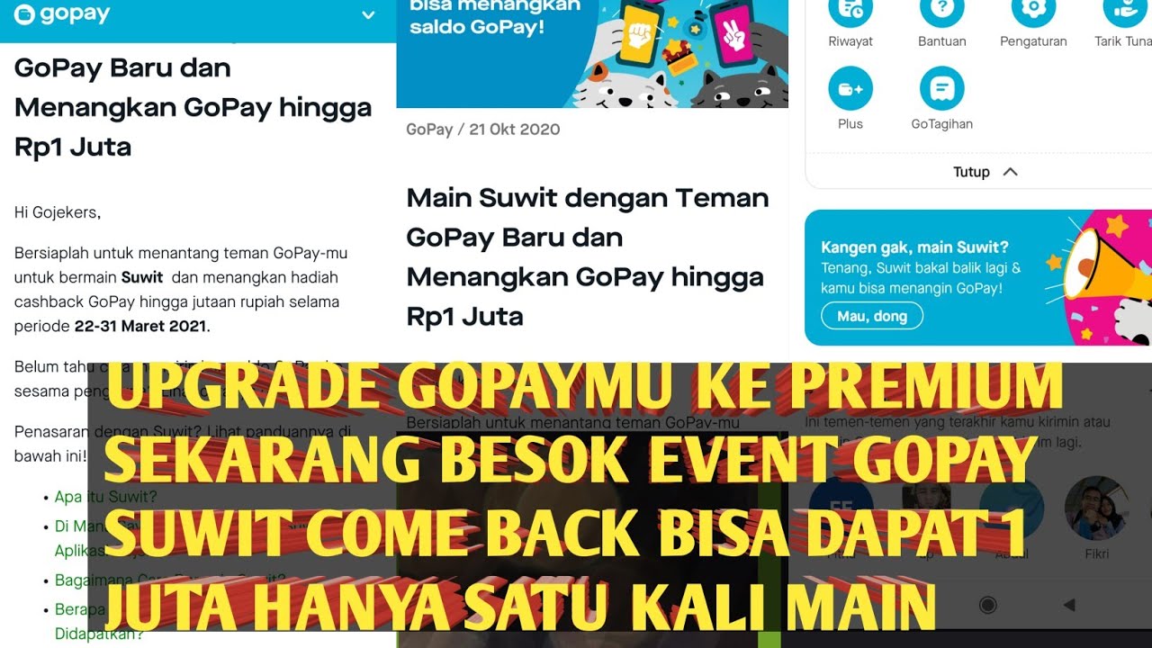 EVENT GOJEK SUWIT COME BACK BISA DAPAT 1 JUTA HANYA MAIN SUWIT - YouTube