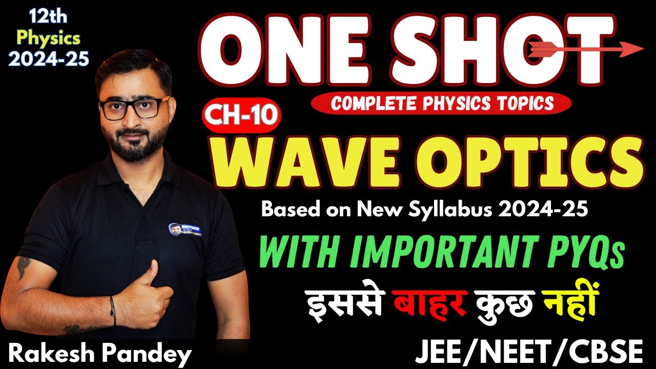Wave Optics Class 12 One Shot | Chapter 10 | CBSE JEE NEET | One Shot ...