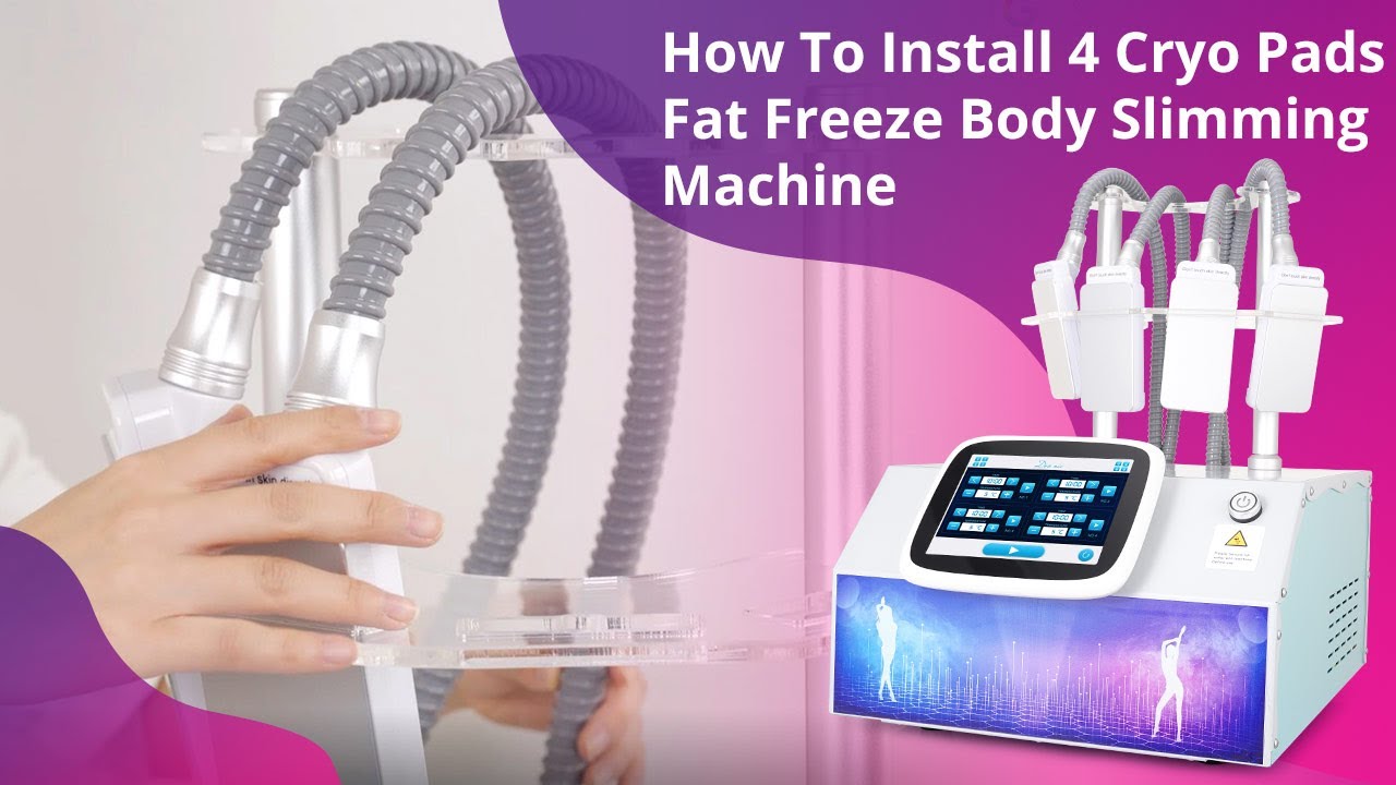 How To Install Freeze Cold Cryo 4 Pads Fat Freeze Body Slimming Machine ...