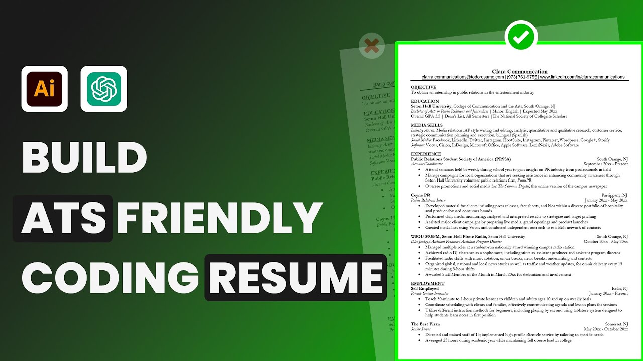 Build 93% ATS score resume in illustrator || ATS FRIENDLY RESUME || # ...
