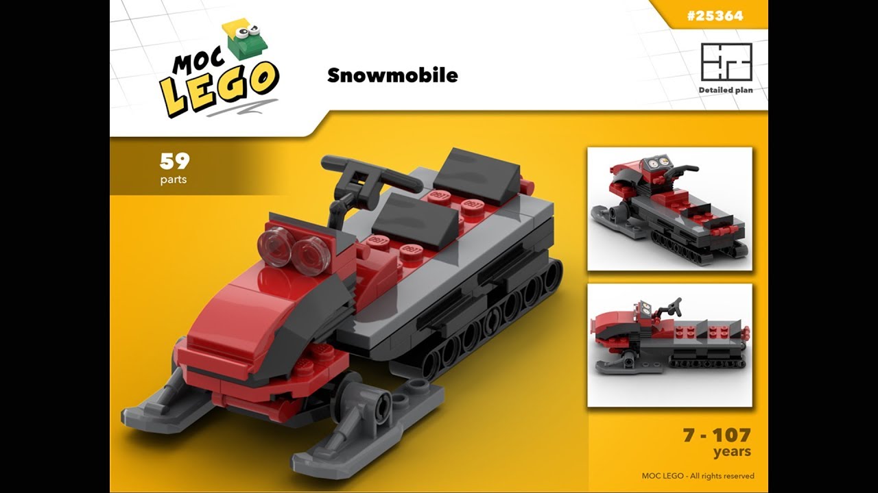 Stop motion: MOC LEGO #29064: Snowmobile - YouTube