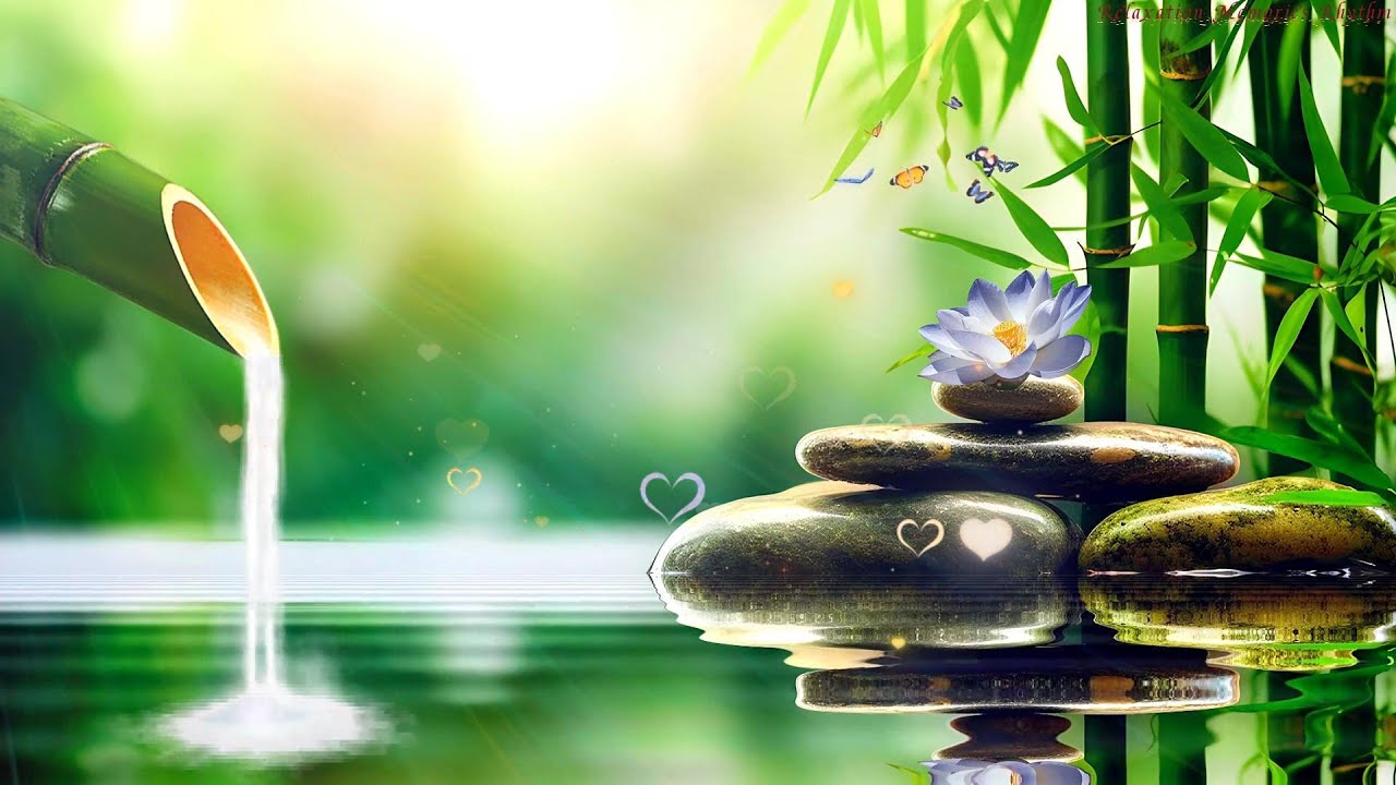 Relaxing Piano Music, Beautiful Background Music, Bamboo Water Sounds ...