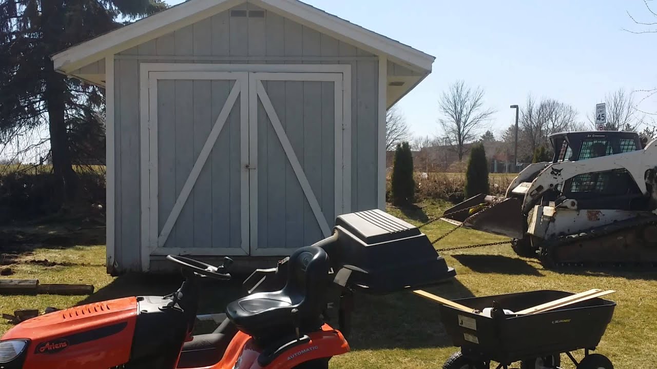 Shed on skids. - YouTube