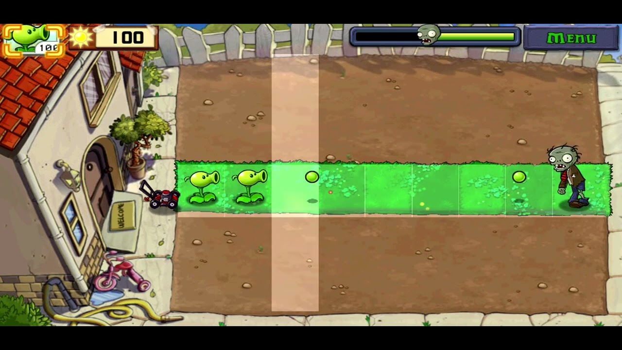 plants vs zombies level 1 - YouTube