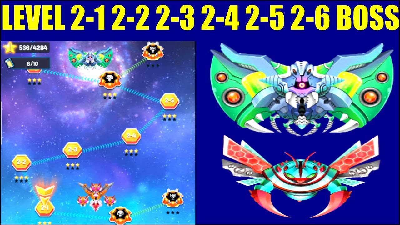 Space Shooter galaxy attack Level (2-1 To 2-6 ) Earth Boss 2 | World ...