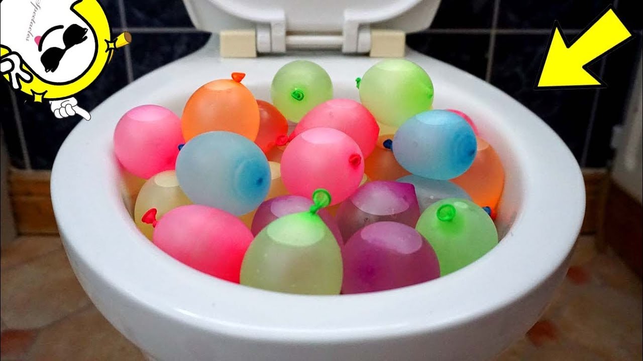 Flushing Mini Water Balloons - YouTube