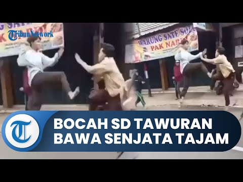 Viral Bocah SD Tawuran Kejar-kejaran Bawa Sajam di Cibubur, Digagalkan Warga dan Dibawa ke Polisi