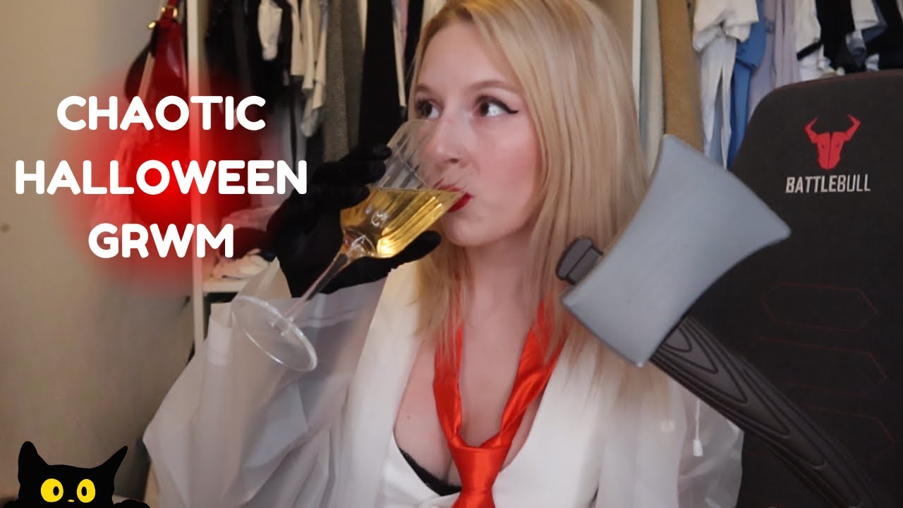 Chaotic Halloween GRWM | Patrick Bateman costume - YouTube