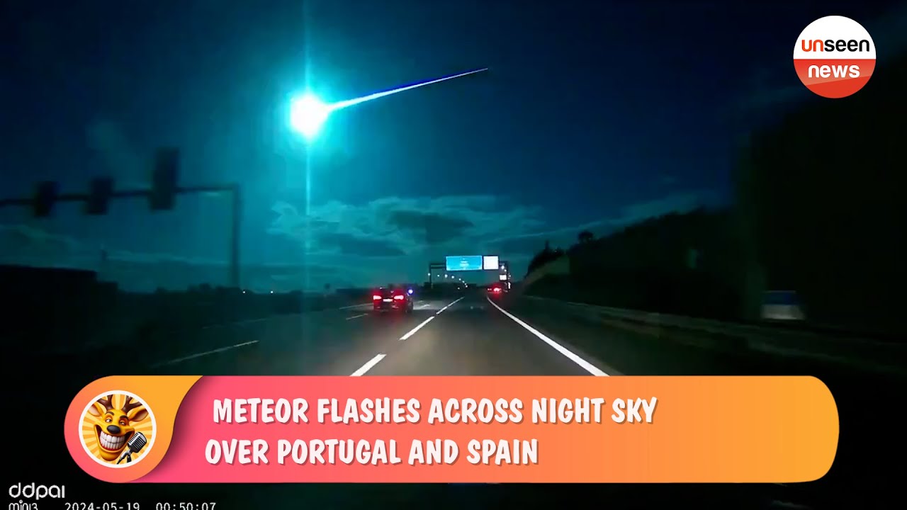 RARE FOOTAGE of the meteor flashes across night sky over Portugal - YouTube