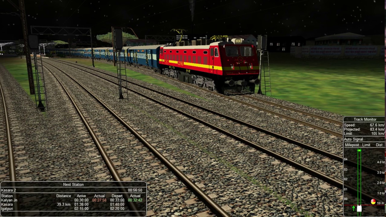 MSTS Open Rails 11057 CSMT-ASR Express Overtaking Patliputra Express at ...