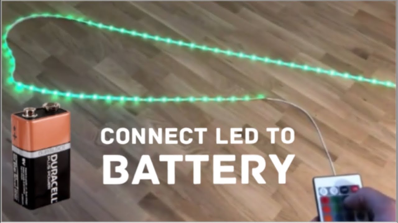 How to connect LED strip to battery - YouTube