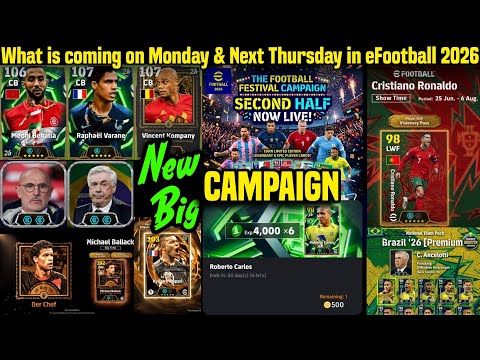 New Big Campaign: What is coming on Monday & Next Thursday in eFootball 2026, Free 1200 Coins & Epic