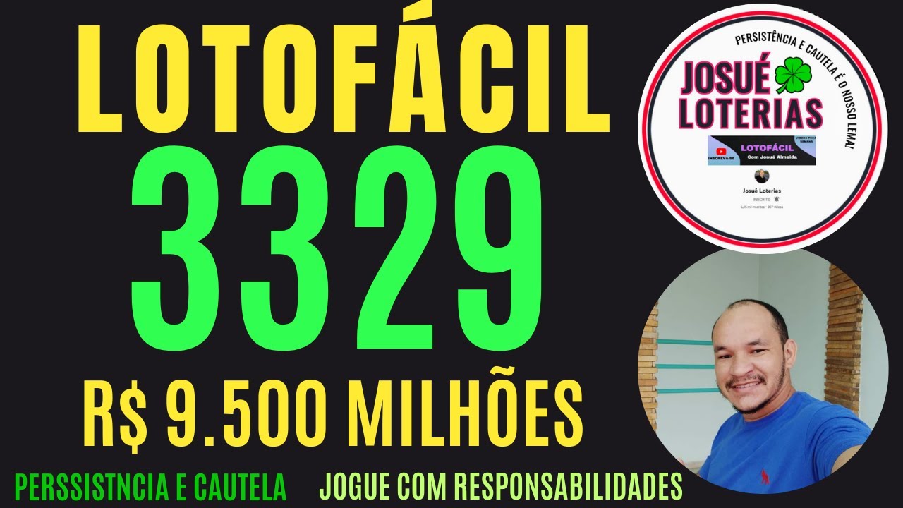 LOTOFACIL 3329. R$ 9.500 MILHÕES, ANALISES TENDENCNIA E DICAS, VEJA AS ...
