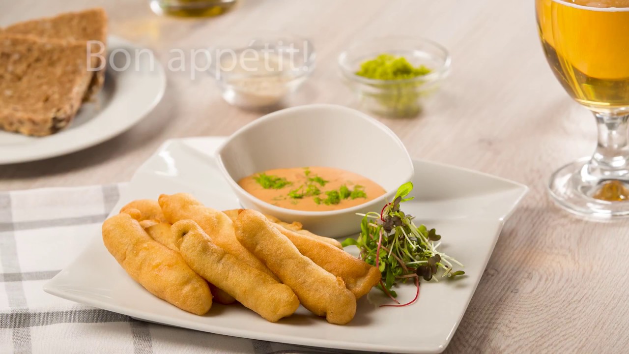 Meagre fillet in wine dough - YouTube