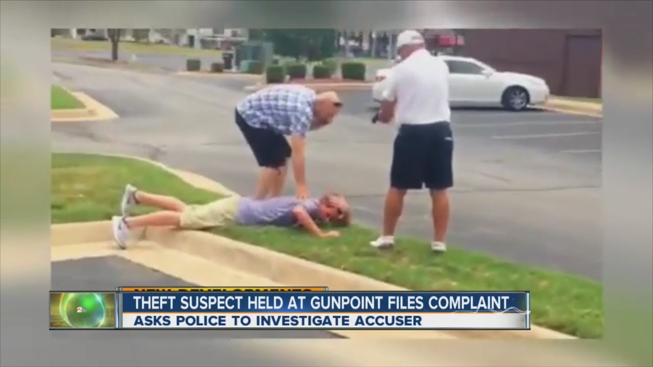 Theft Suspect Held At Gunpoint Files Complaint - YouTube