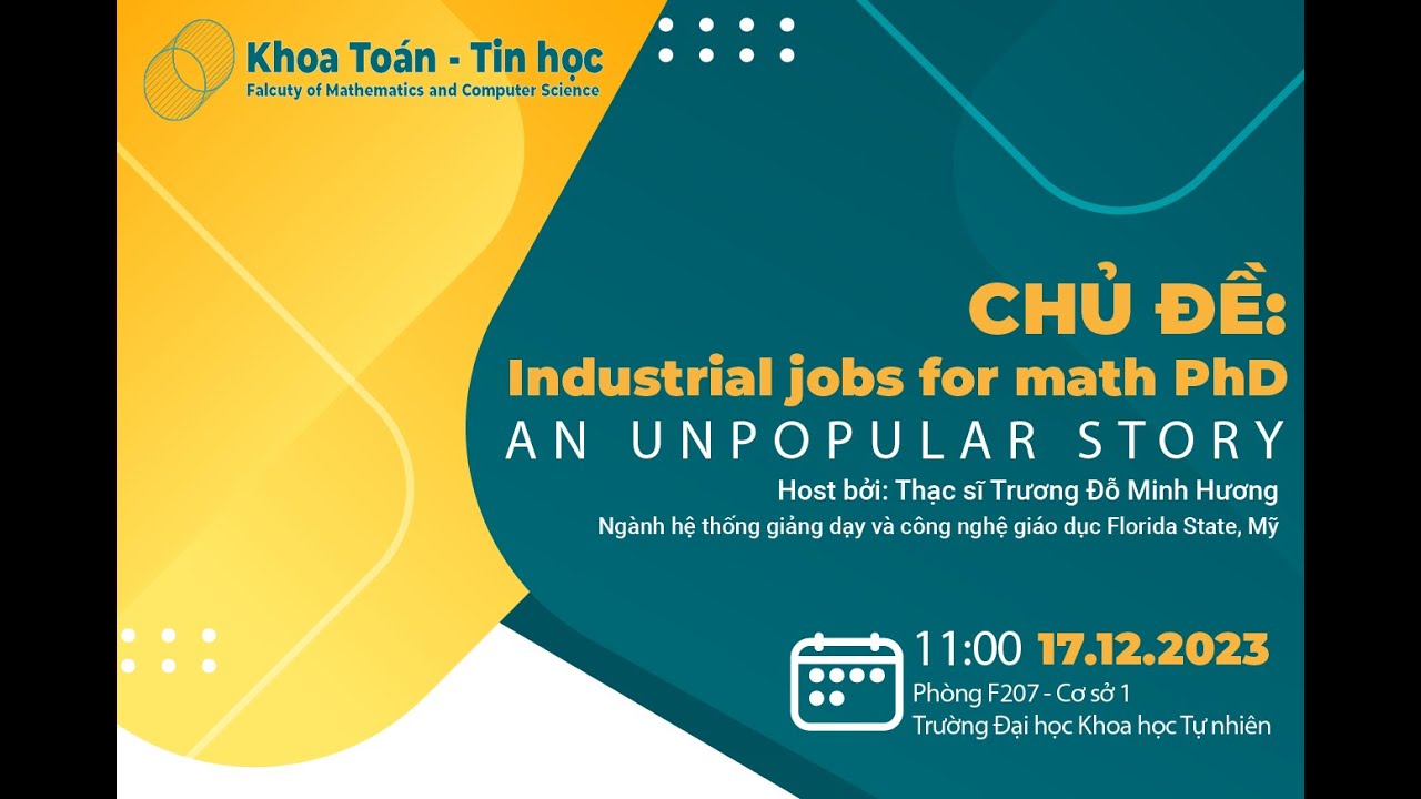 INDUSTRIAL JOBS FOR MATH PhD, AN UNPOPULAR STORY - YouTube