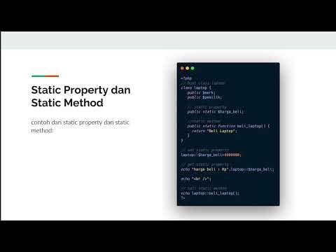 Teknik OOP Static Property dan Method, Konstanta Class dan Final Class - YouTube