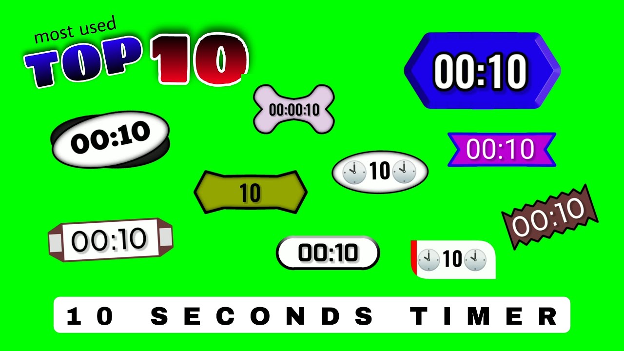 TOP 10 🔥 Most Useful | 10 second Timer green screen with music no ...