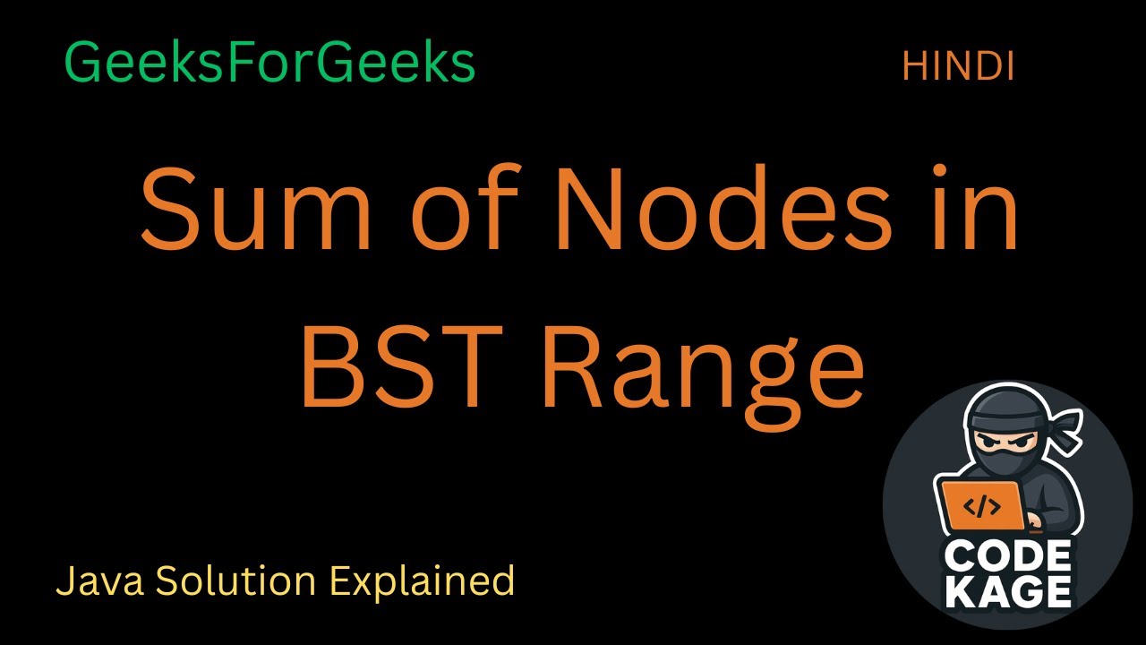 Sum of Nodes in BST Range | Binary Search Tree Range Sum | LeetCode ...