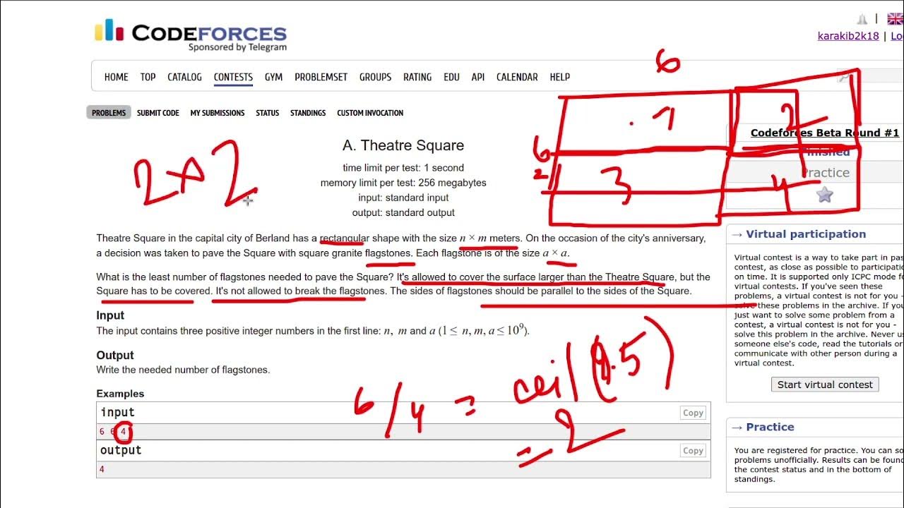 A. Theatre Square | Codeforces | A | Easy Problem | Competitive Programming - YouTube