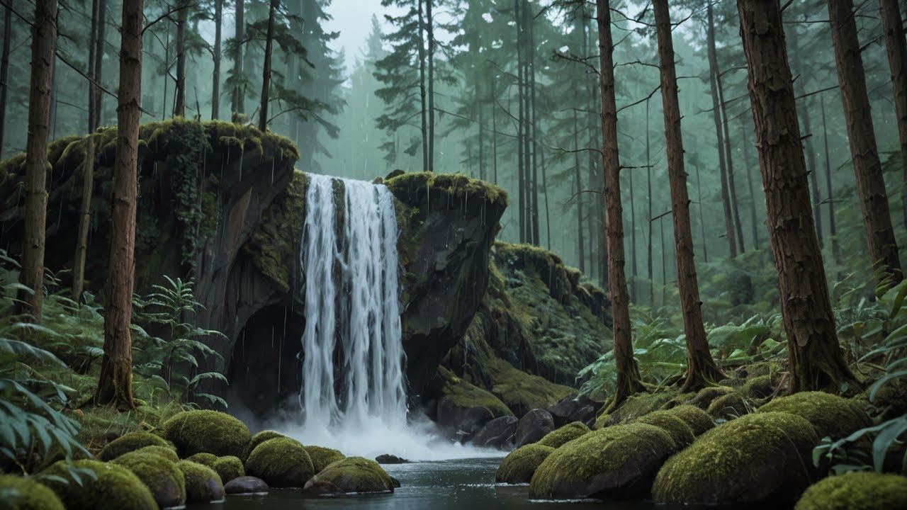 🔴Relaxing Waterfall Sound for sleep - Sound of Waterfall Video Deep ...