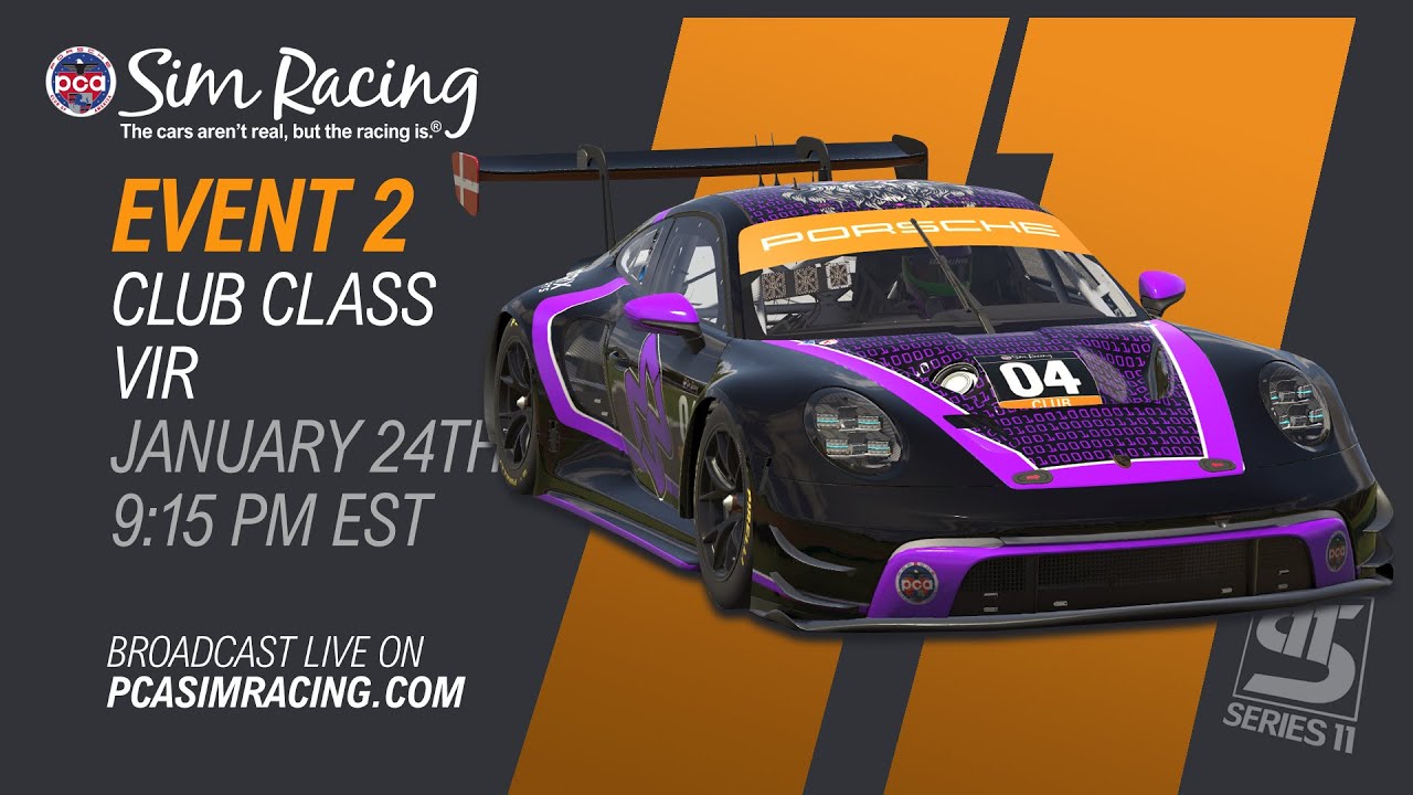 PCA Sim Racing | Series 11 - Club Event 2 | VIR - YouTube