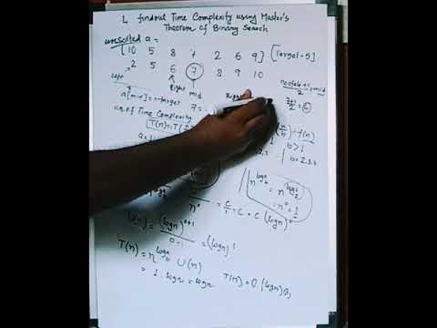 binary Search time complexity using master's method in BengaliT(n)=T(n/2)+c#analysis # ...