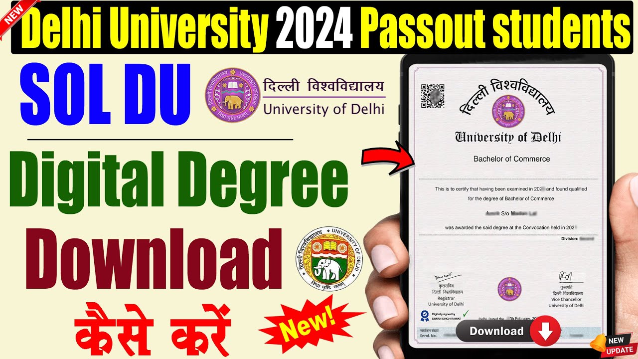 SOL DU Digital Degree Download | Delhi University Degree 2024 Passout ...