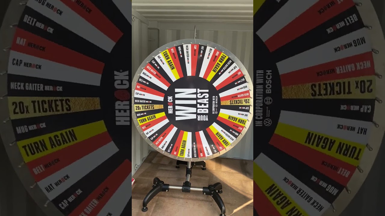 Spin To Win Wheel Of Fortune Spinning Prize Disc Hire - YouTube