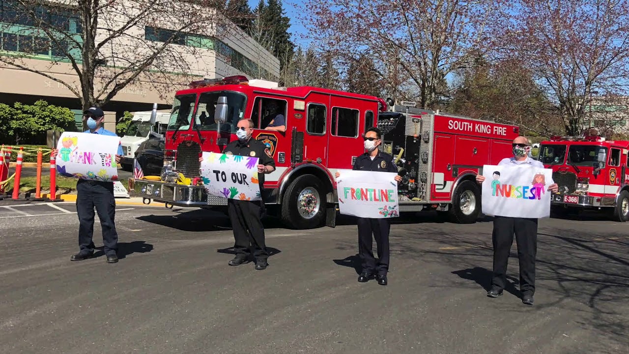 First responders visit King County hospitals to show their support and ...