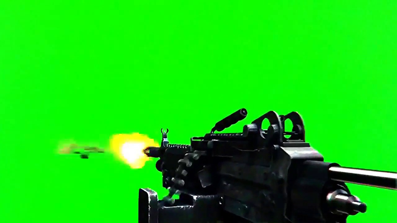 Machin gun to green screen video - YouTube