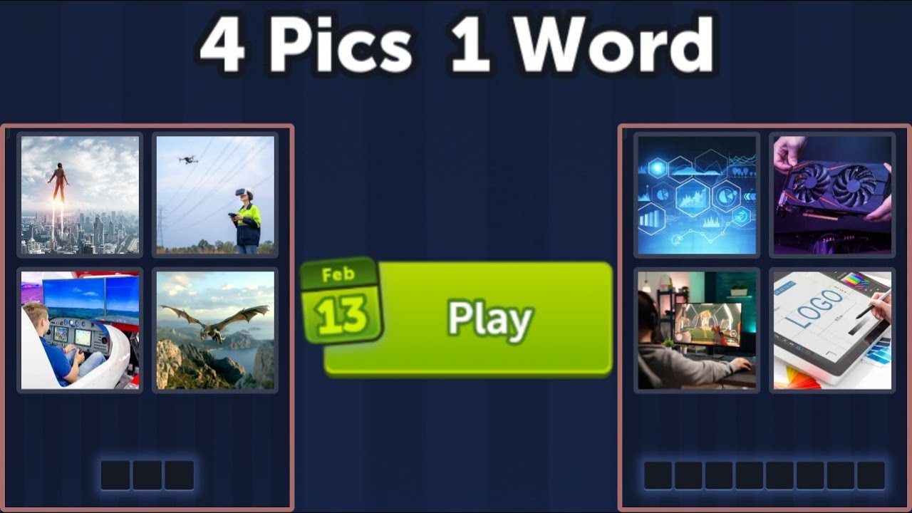 4 Pics 1 Word Daily Puzzle February 13, 2025 Virtual Reality + Levels 8596-8600 - YouTube