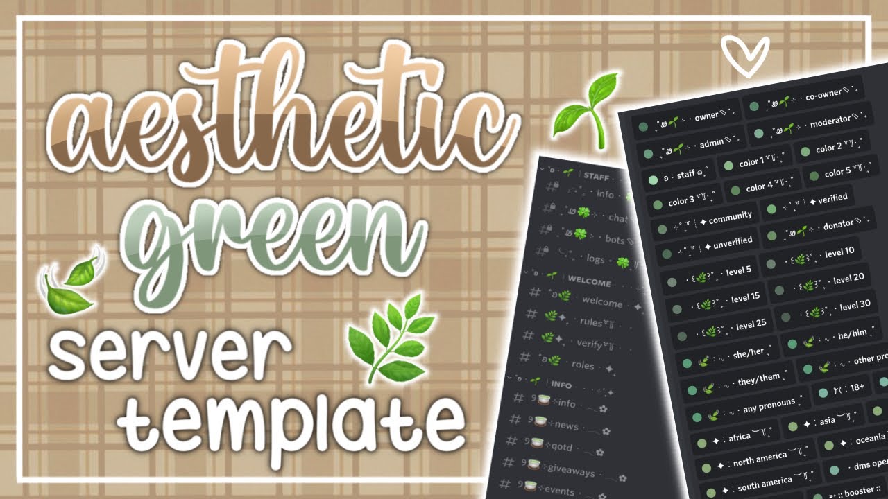 aesthetic green discord server template | lenility - YouTube