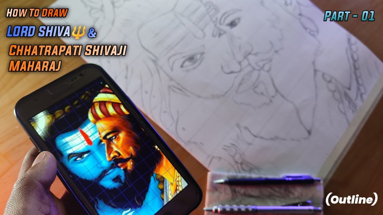 How To Draw "LORD SHIVA"🔱 & "SHIVAJI MAHARAJ"🚩 | Step By Step | # ...