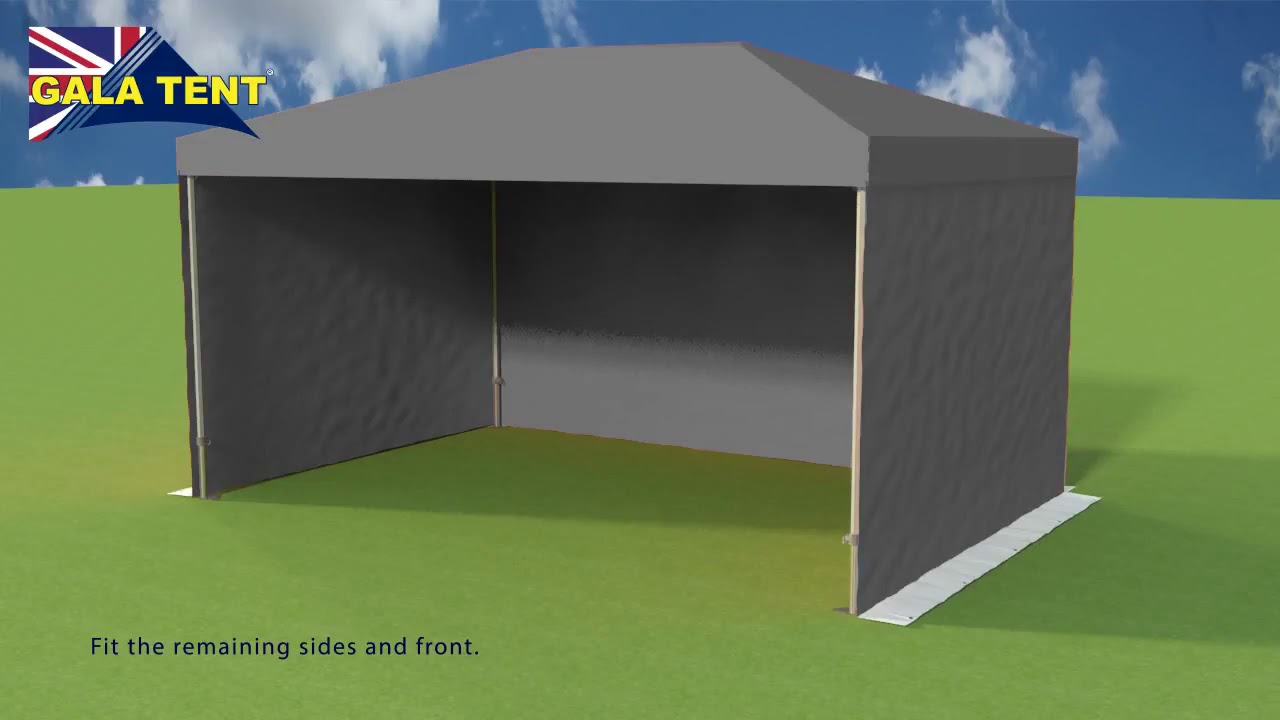 4m x 6m How To Erect A Grey Gala Tent Pro-50 Gala Shade Gazebo Assembly ...