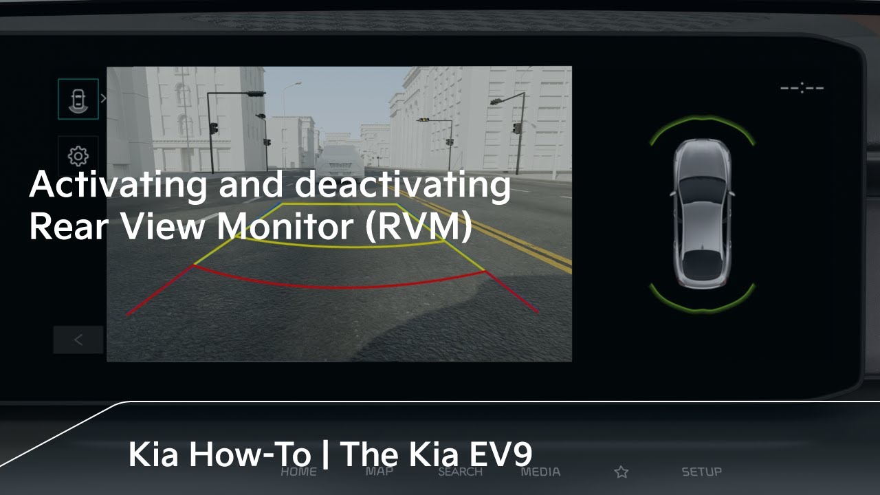 Activating and deactivating Rear View Monitor (RVM)｜The Kia EV9 - YouTube