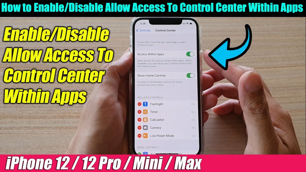 iPhone 12/12 Pro: How to Enable/Disable Allow Access To Control Center ...