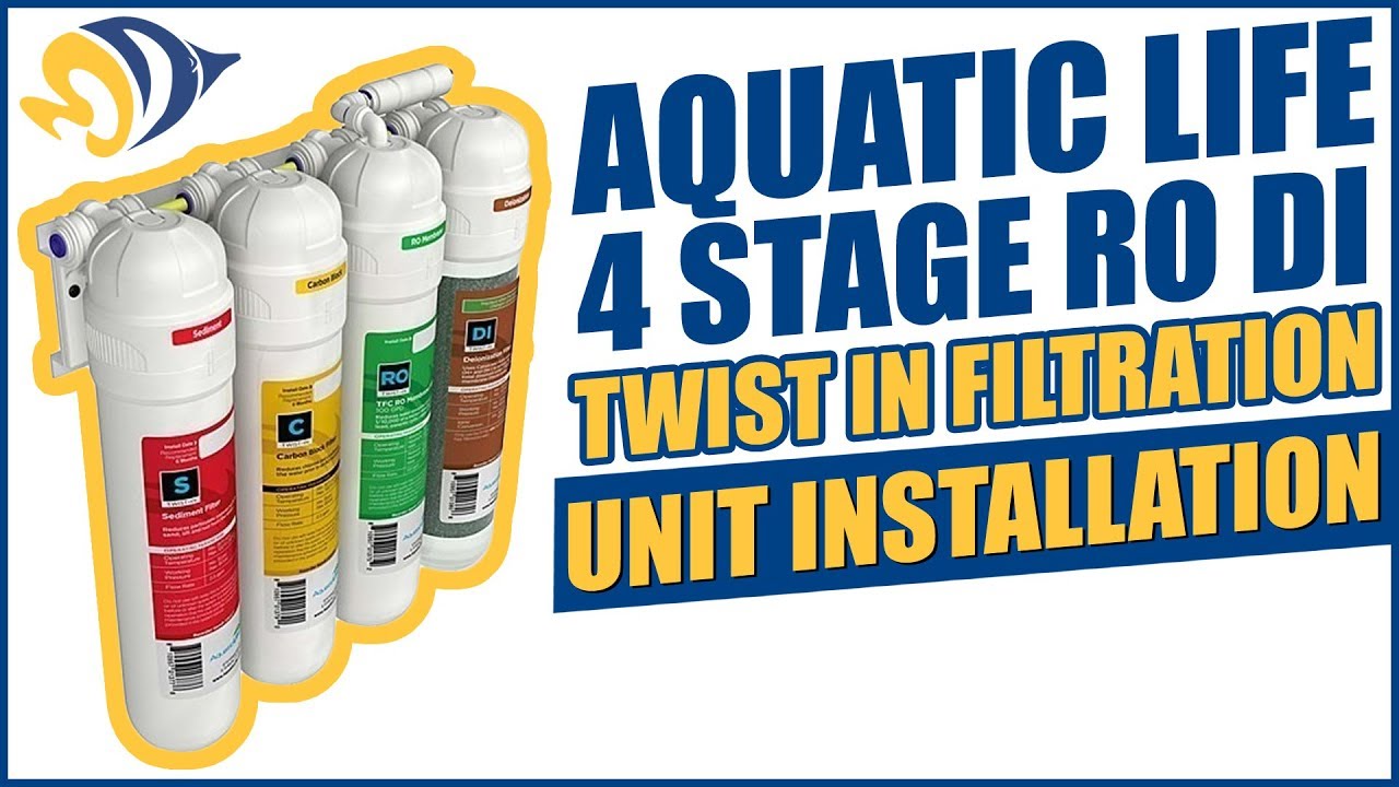 Aquatic Life 4 Stage RO DI Twist In Filtration Unit Installation - YouTube