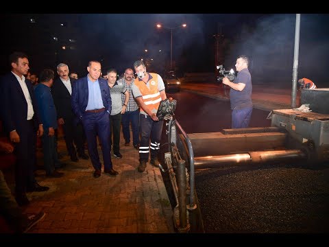 Ramazan'da Asfalt Hamlesi Gece Mesaisiyle Sürüyor